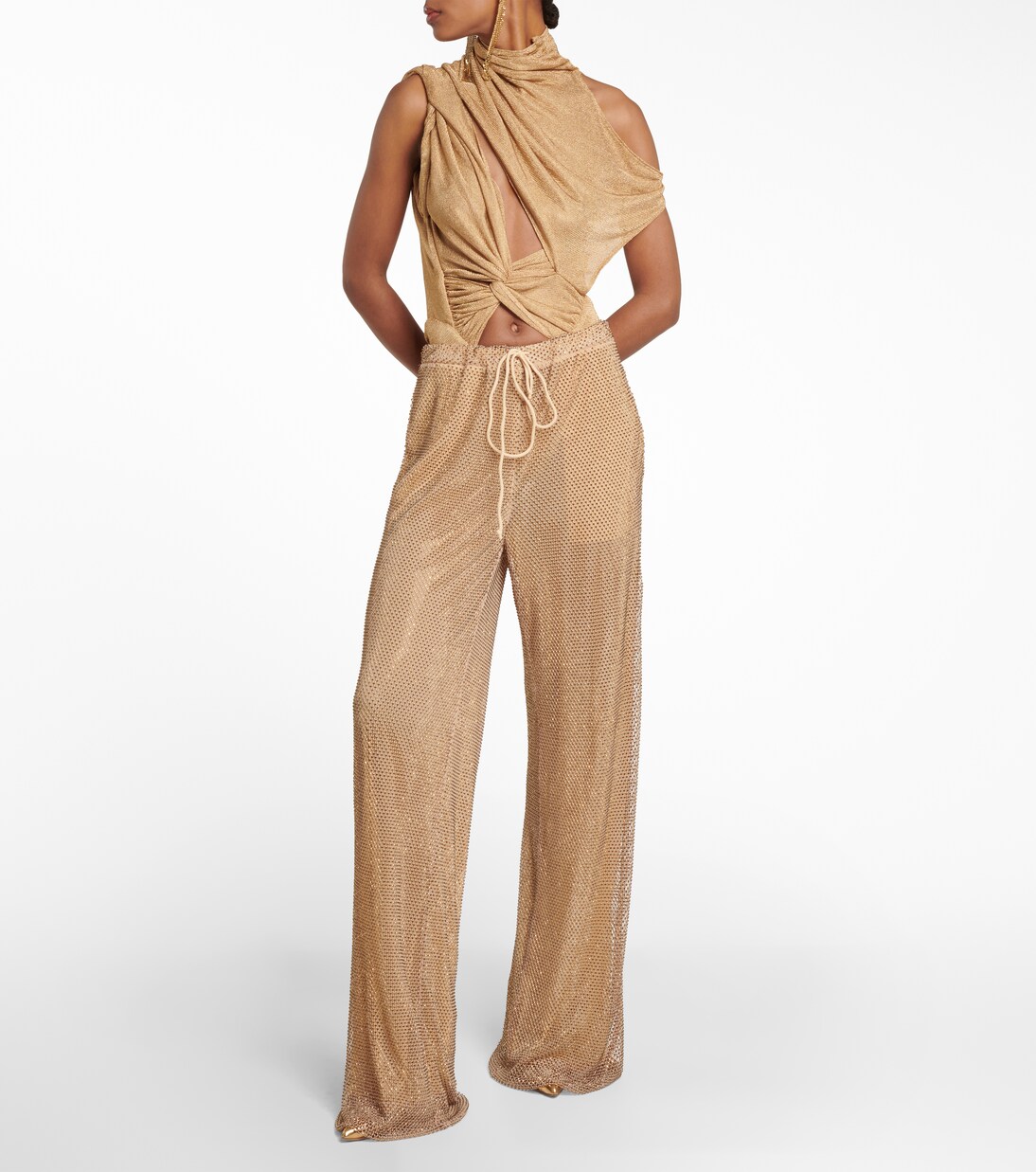 Sequin-embellished pants in gold - La Quan Smith | Mytheresa