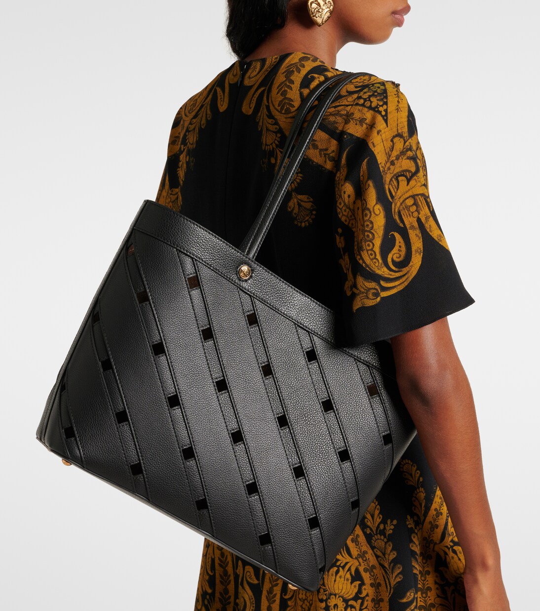 Medium leather shopper in black - Etro | Mytheresa