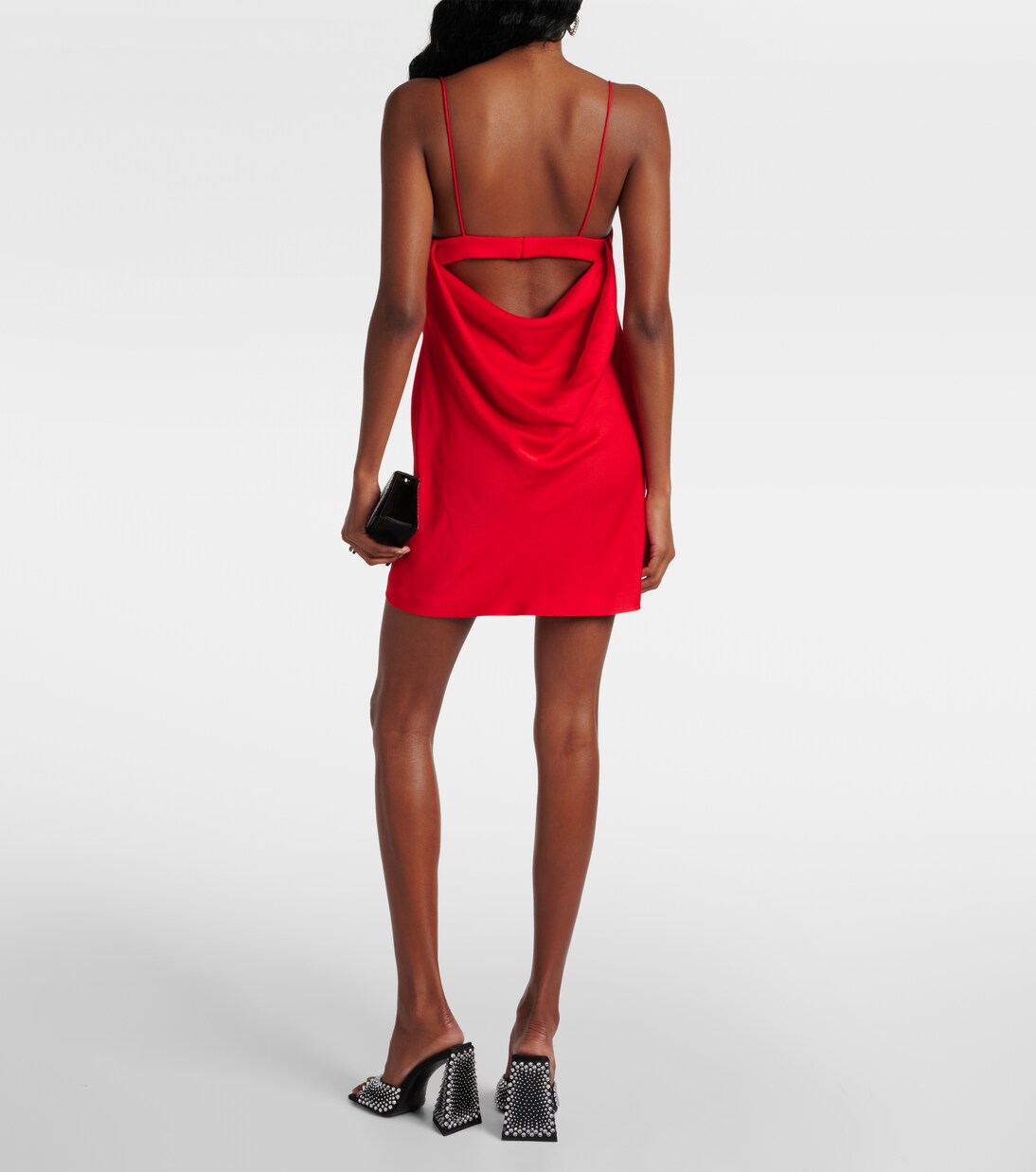 Cutout draped satin crêpe minidress in red - Alex Perry | Mytheresa