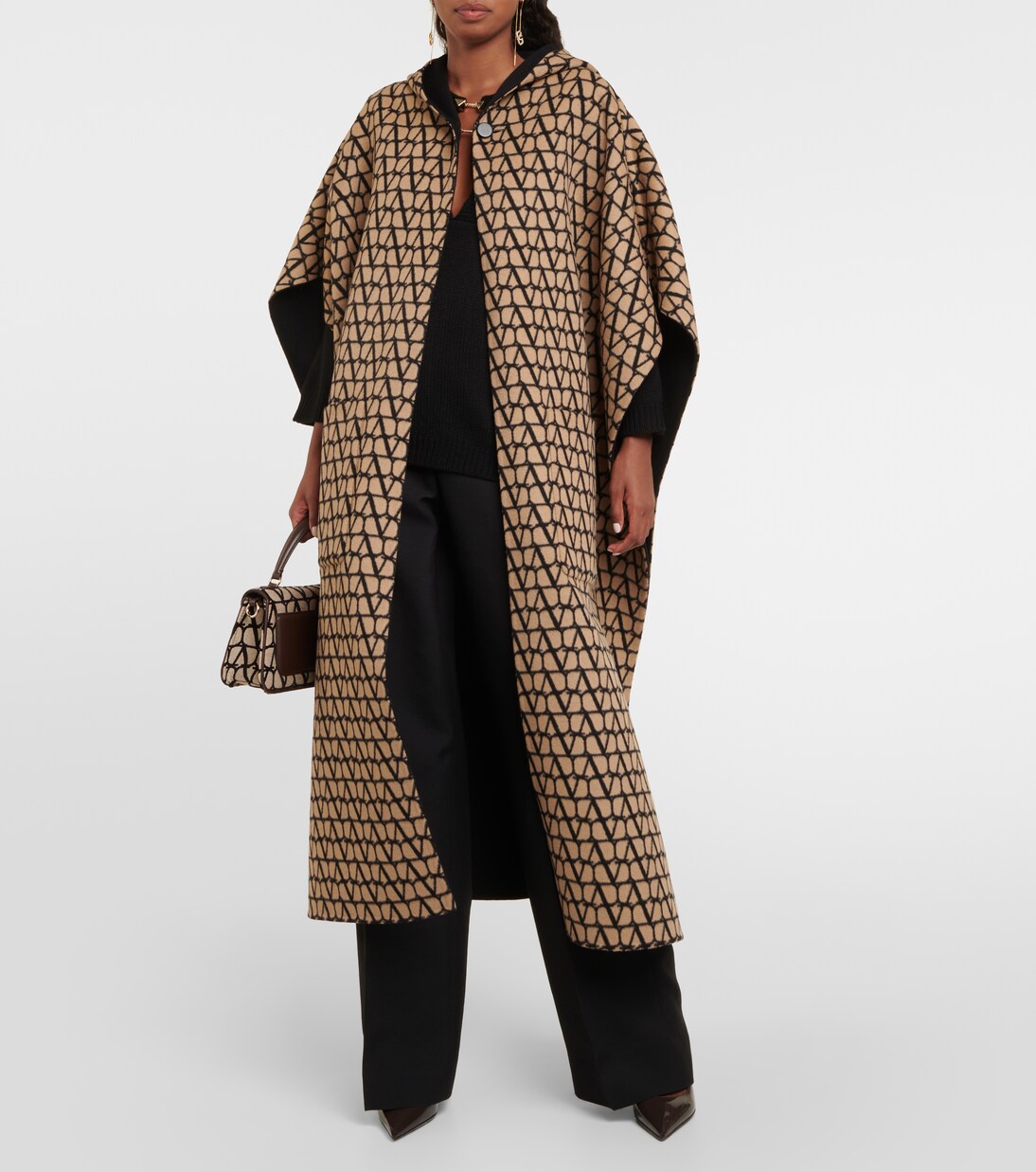 Toile Iconographe wool cape in black - Valentino | Mytheresa