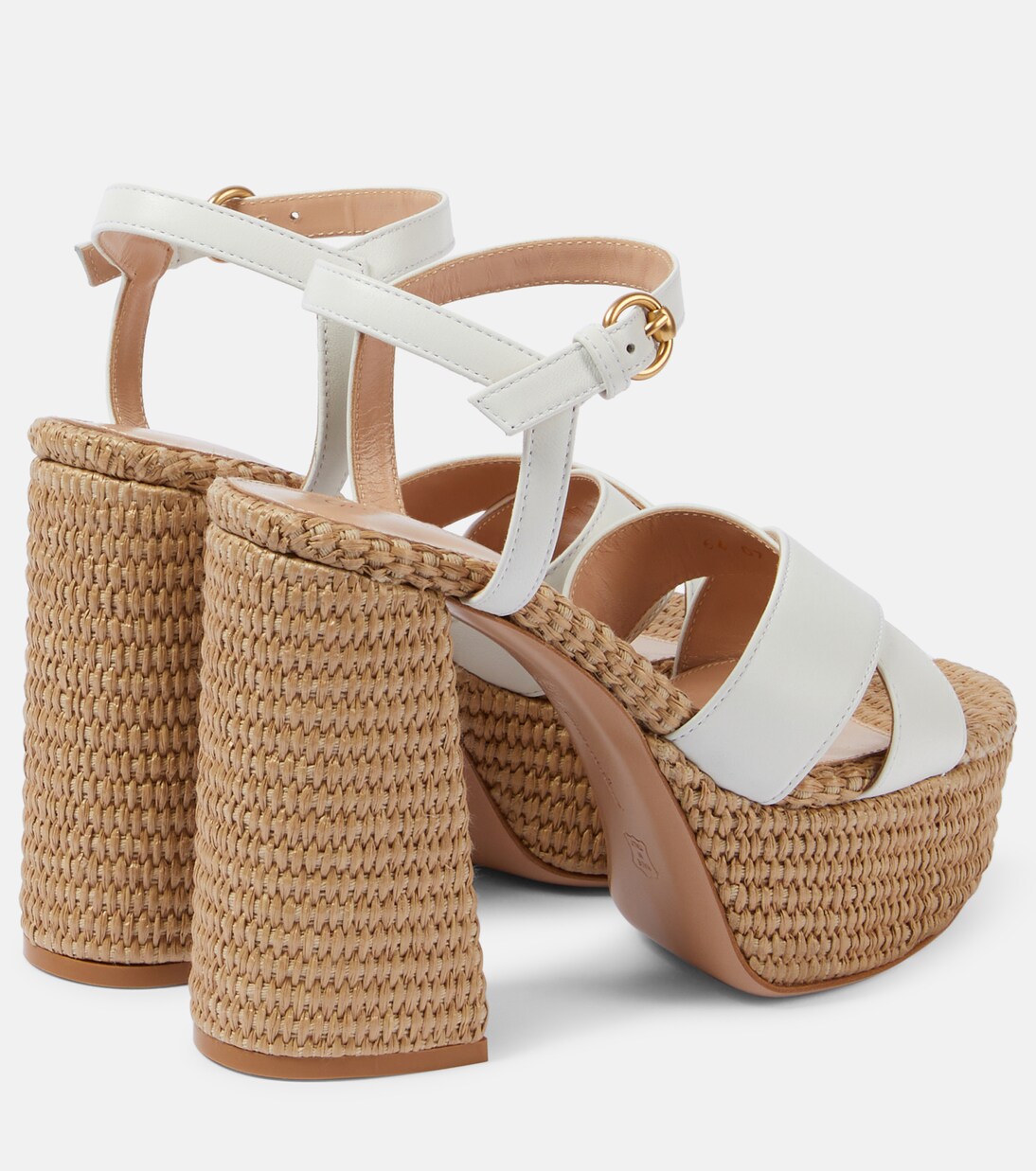 Leather platform sandals in white - Gianvito Rossi | Mytheresa