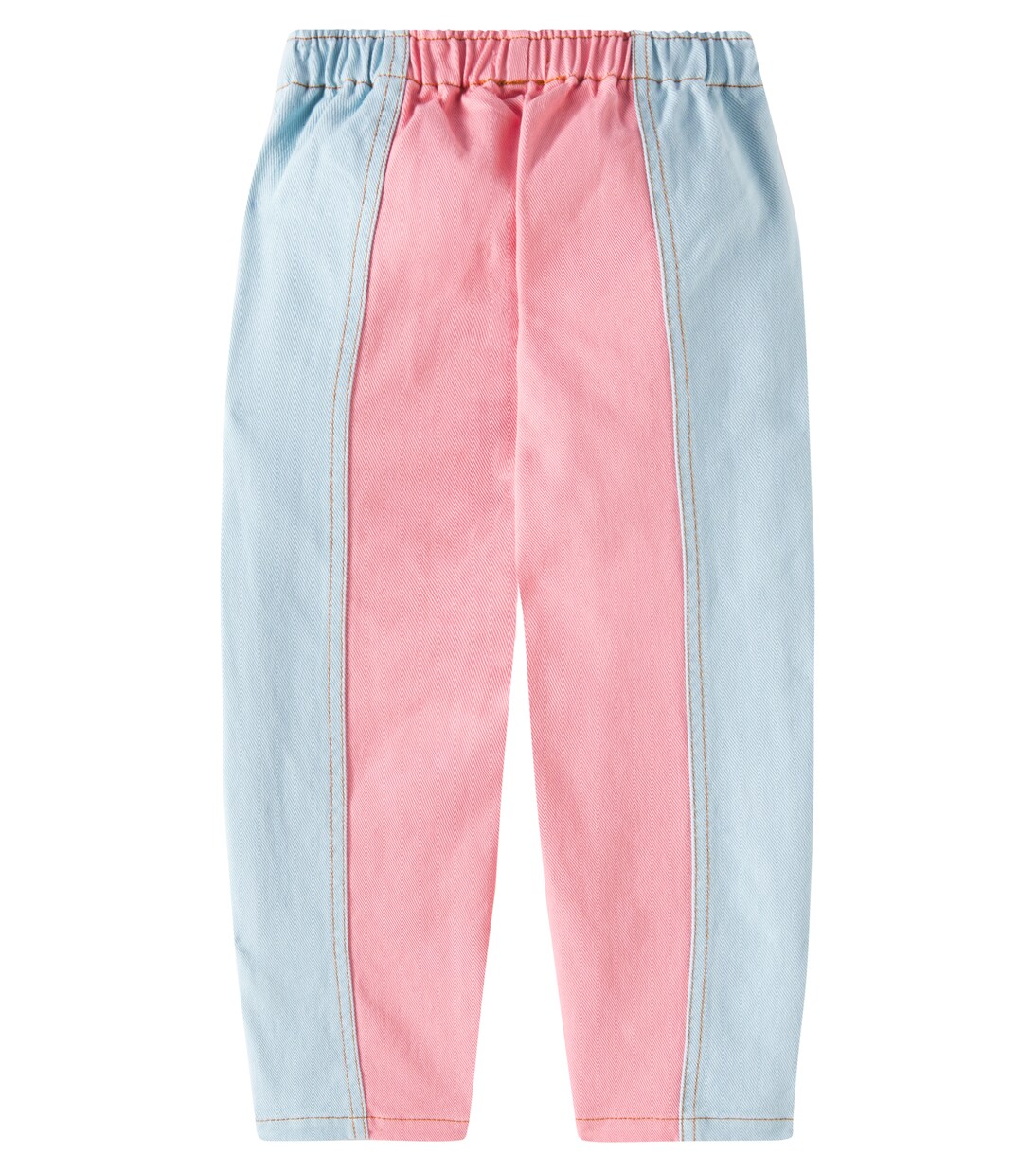Colorblocked cotton twill barrel-leg pants in pink - Tinycottons ...