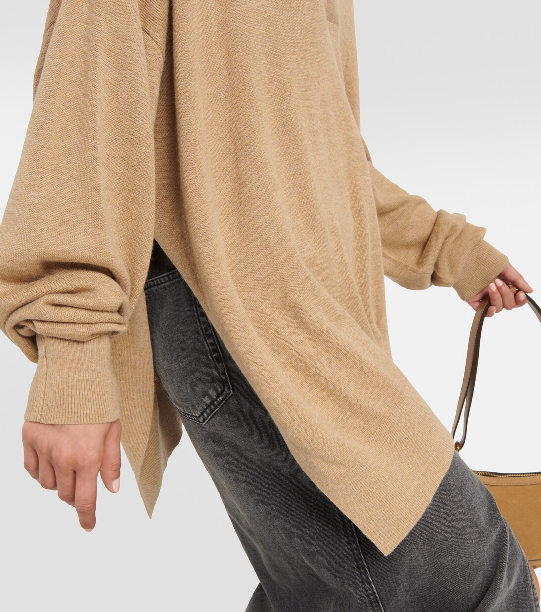 Giliane wool-blend jersey sweater in brown - Isabel Marant | Mytheresa
