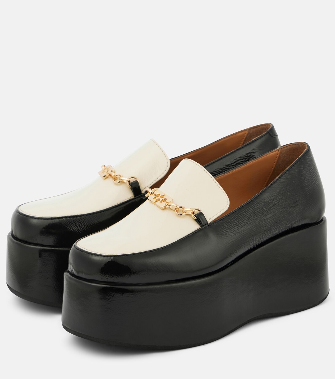 Faux leather platform loafers in black - Ganni | Mytheresa