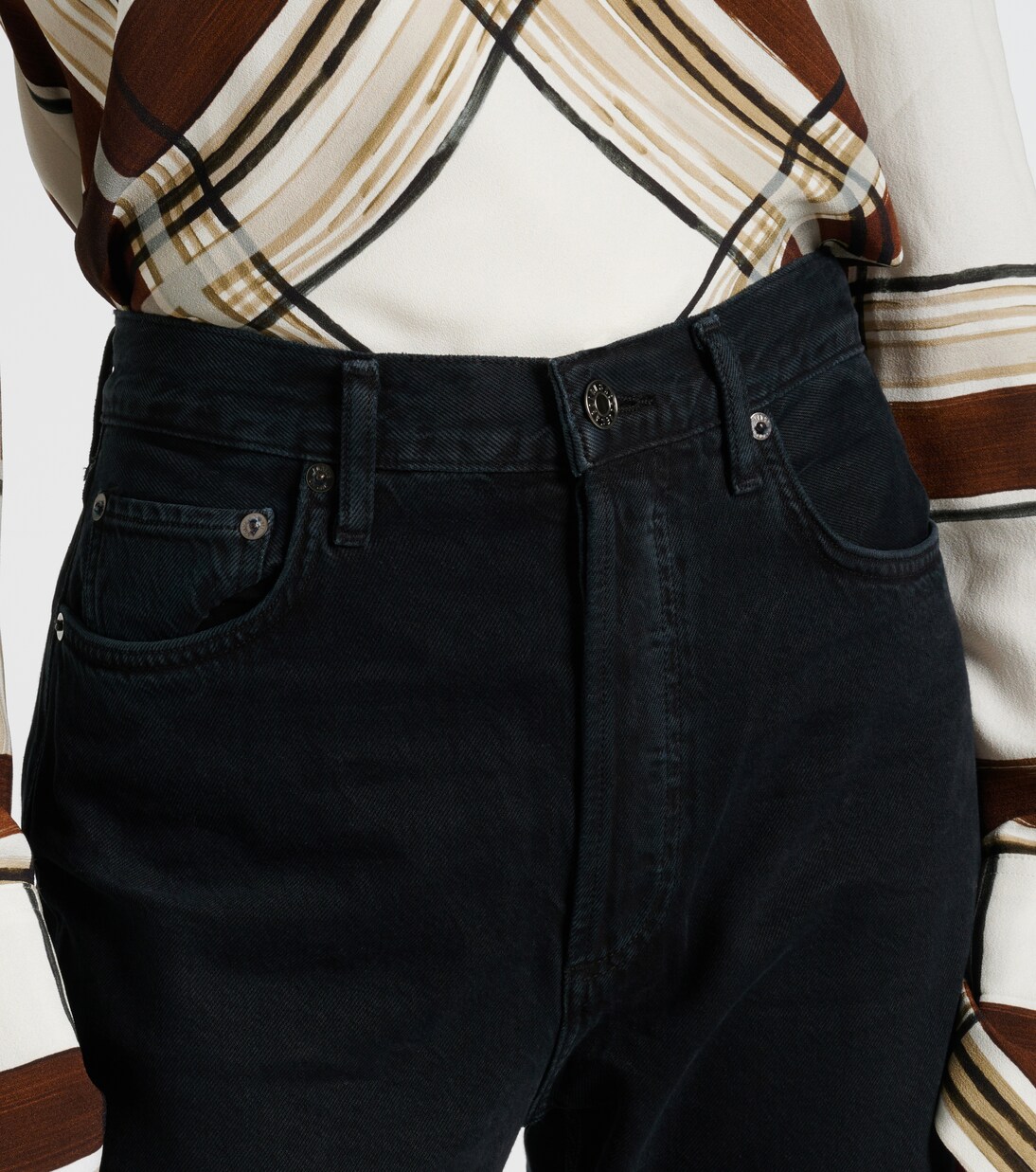 '90s Pinch Waist high-rise straight jeans in black - Agolde | Mytheresa