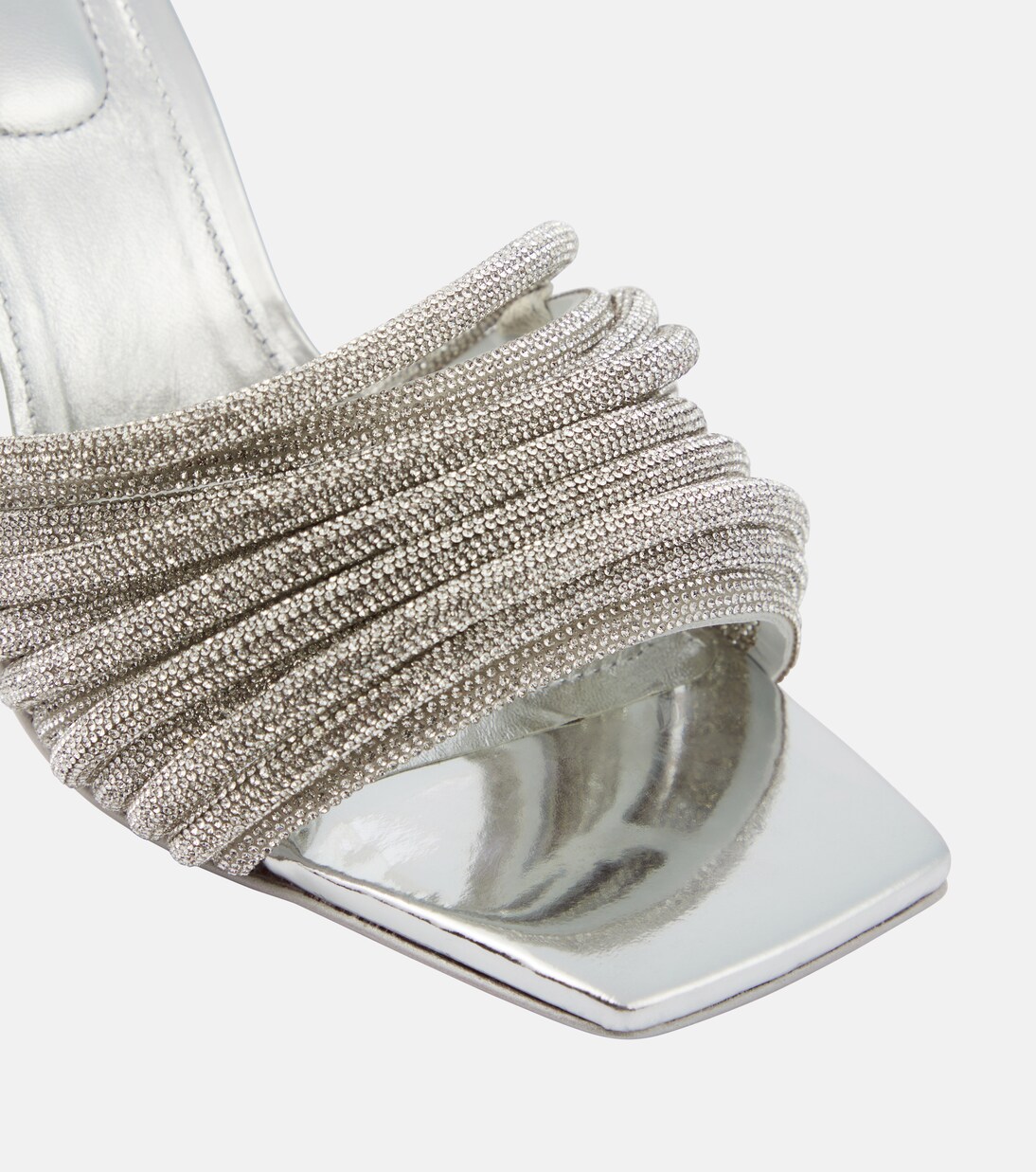 Lena crystal-embellished mules in silver - Simkhai | Mytheresa