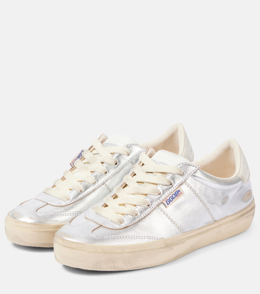 Soul-Star metallic leather sneakers in silver - Golden Goose | Mytheresa