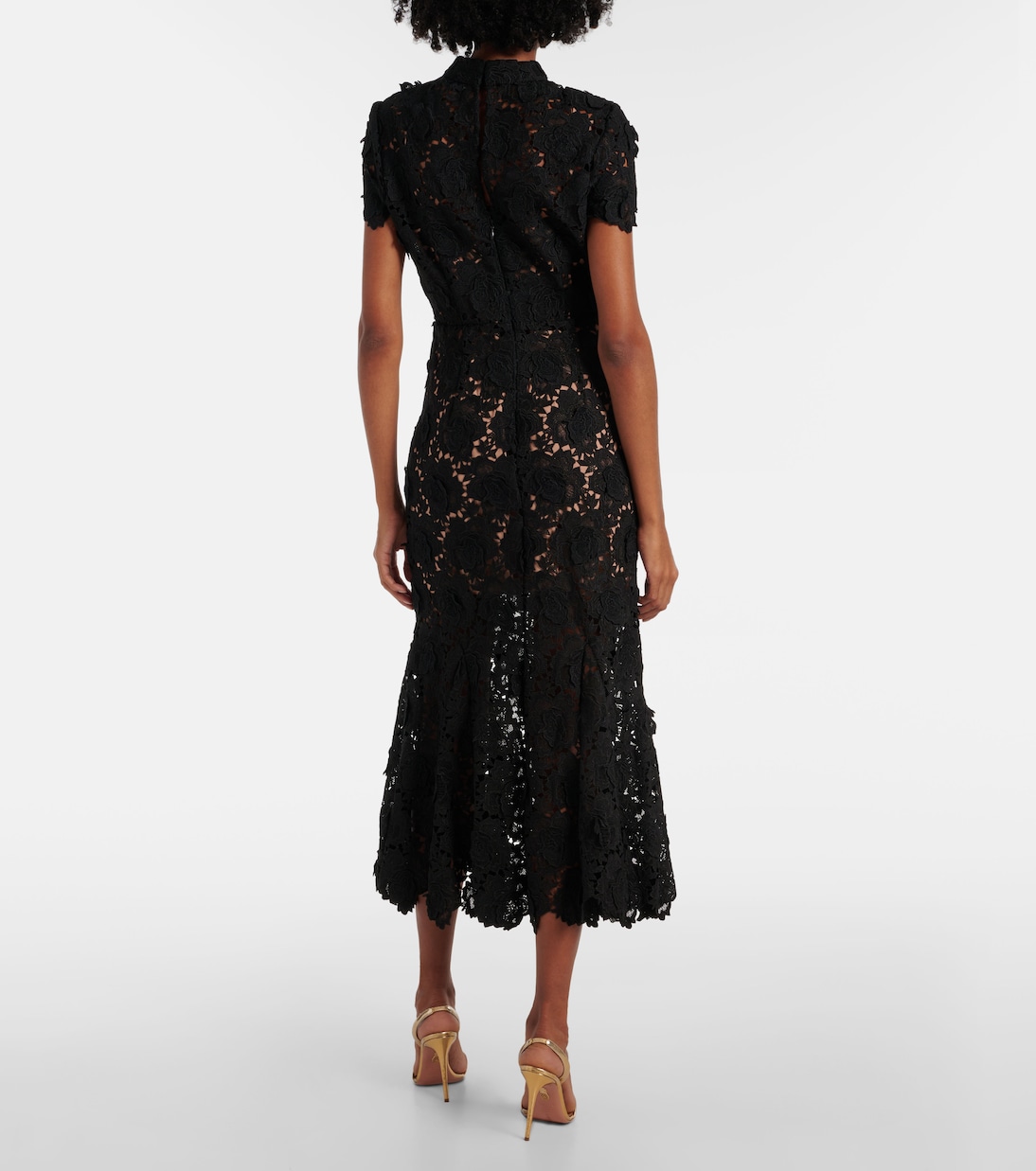 Floral lace maxi dress in black - Self Portrait | Mytheresa