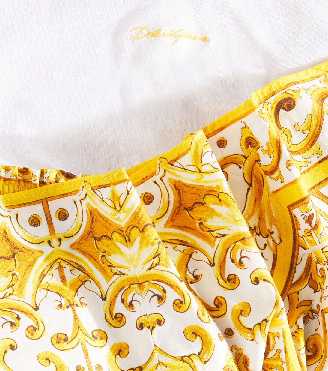 Bebé – vestido Majolica en popelín de algodón con braga en amarillo ...