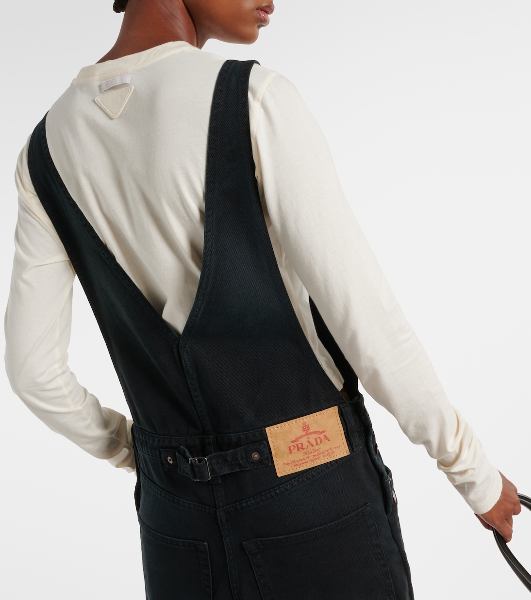 Denim overalls in black - Prada | Mytheresa