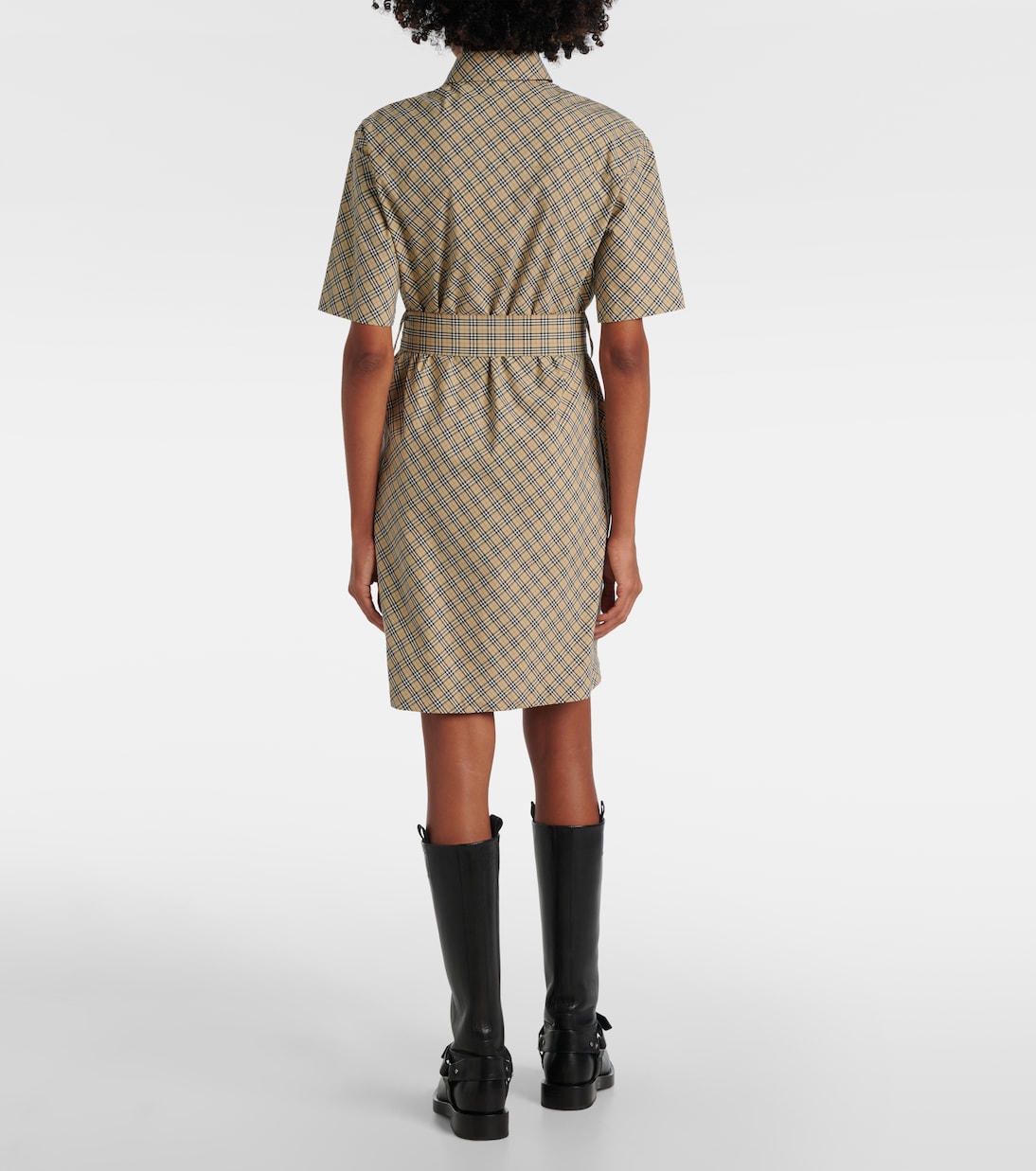 Burberry Check cotton shirt dress in beige - Burberry | Mytheresa