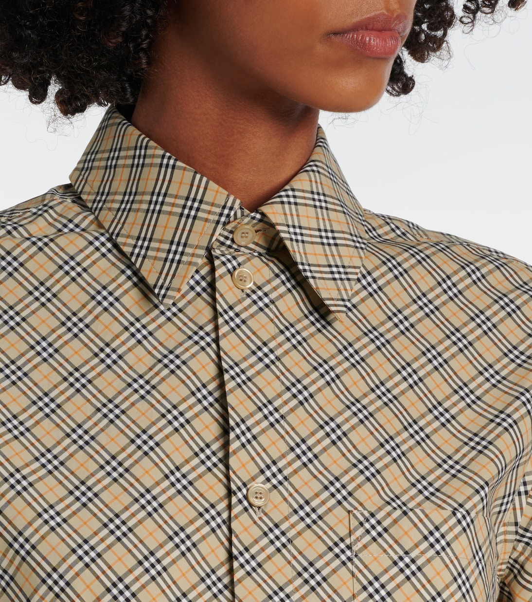 Burberry Check cotton shirt dress in beige - Burberry | Mytheresa