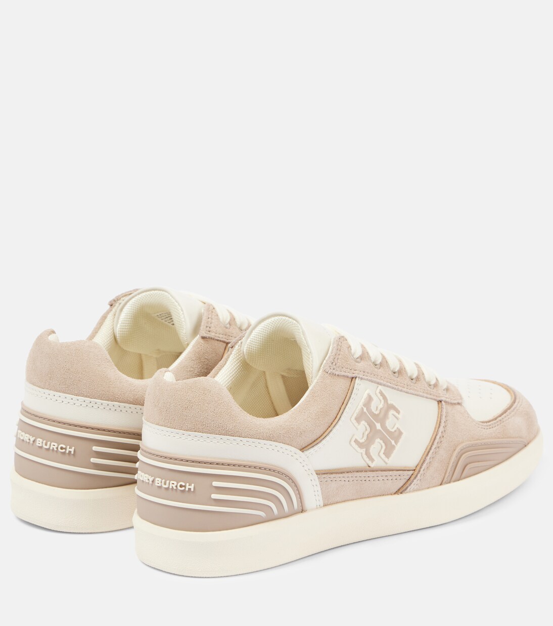 Clover Court suede and leather sneakers in pink - Tory Burch | Mytheresa