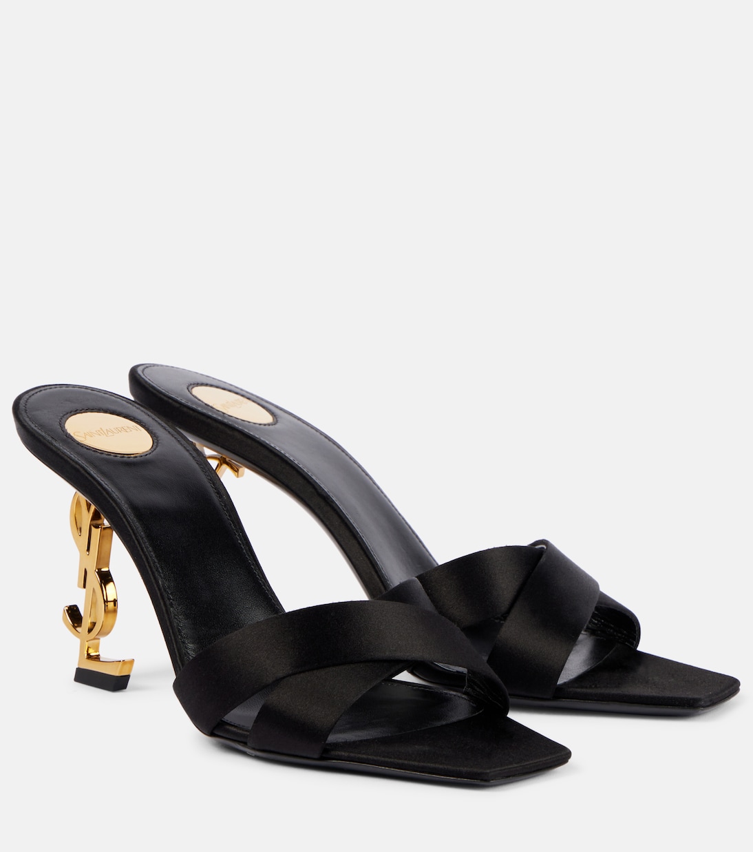 Opyum 85 satin mules in black - Saint Laurent | Mytheresa