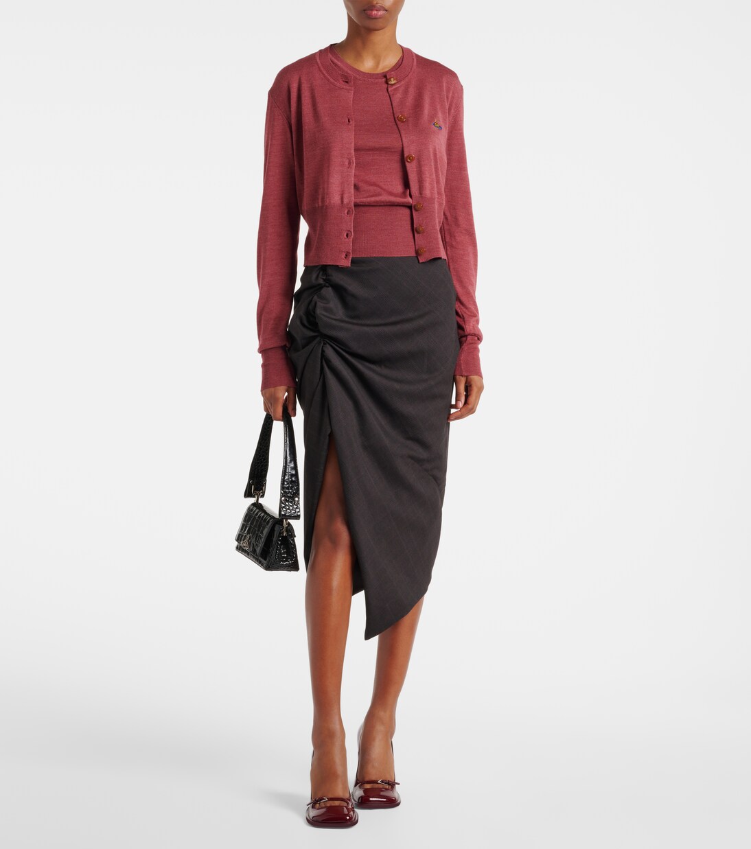 Bea logo wool and silk top in red - Vivienne Westwood | Mytheresa