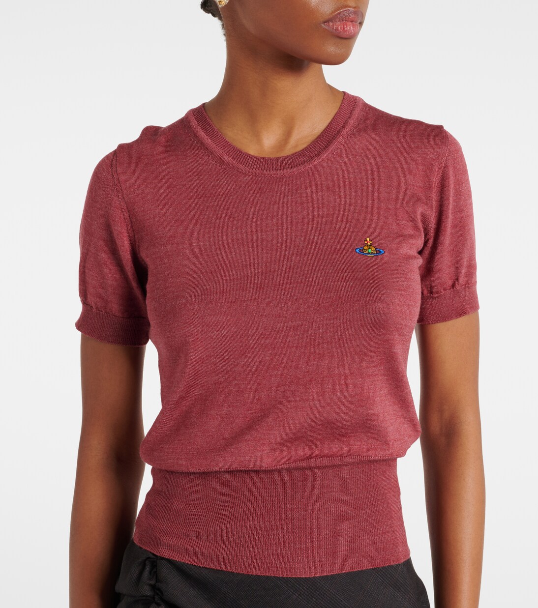 Bea logo wool and silk top in red - Vivienne Westwood | Mytheresa