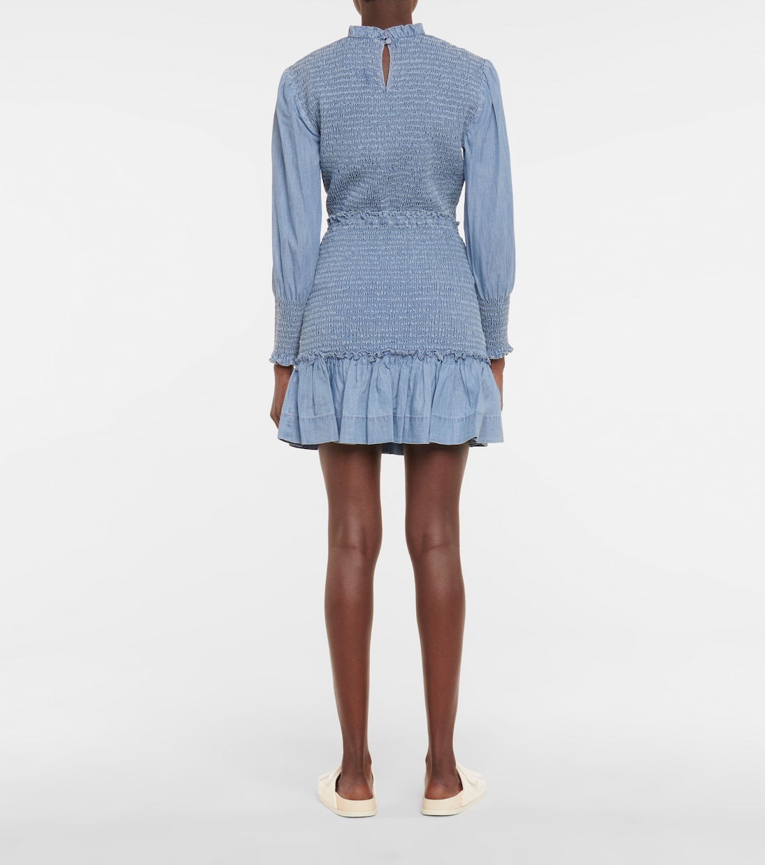 Aloya chambray miniskirt in blue - Veronica Beard | Mytheresa