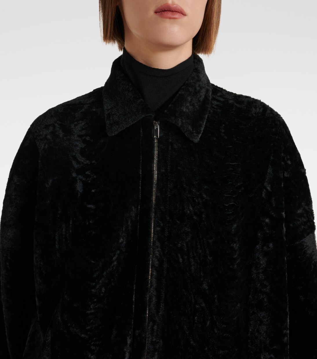 Sheeran shearling coat in black - The Row | Mytheresa