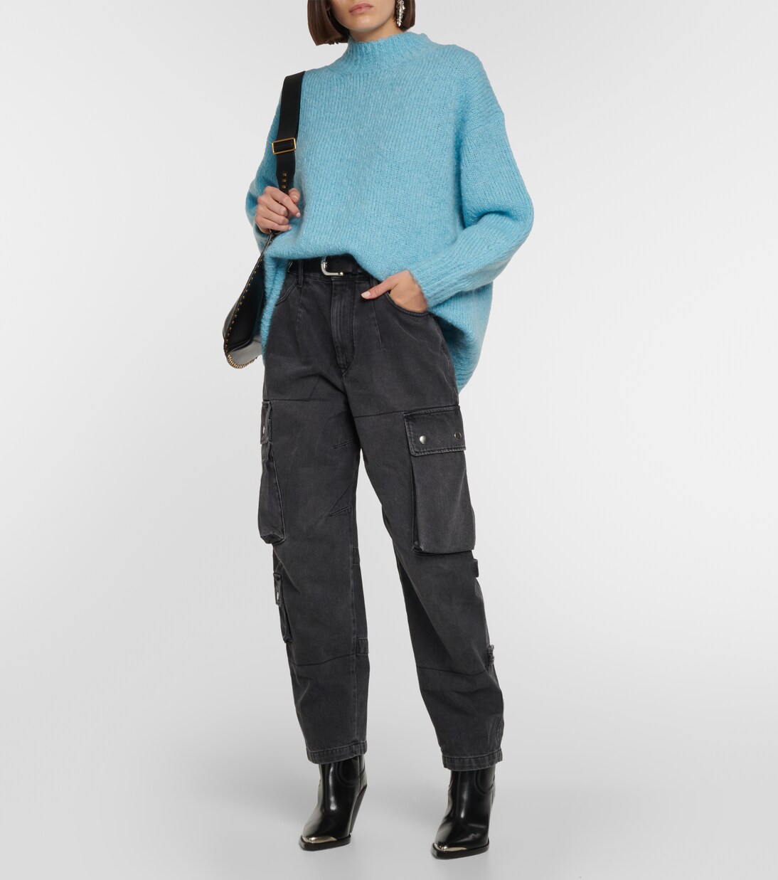 Pull Idol en mohair mélangé en bleu – Isabel Marant | Mytheresa
