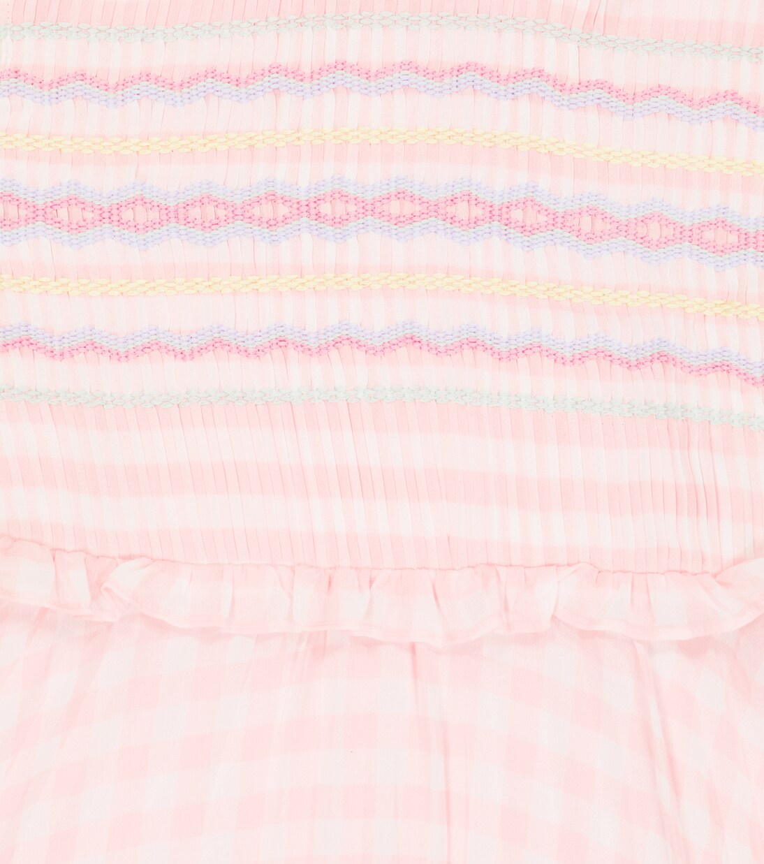 Gingham embroidered dress in multicoloured - Self Portrait Kids | Mytheresa