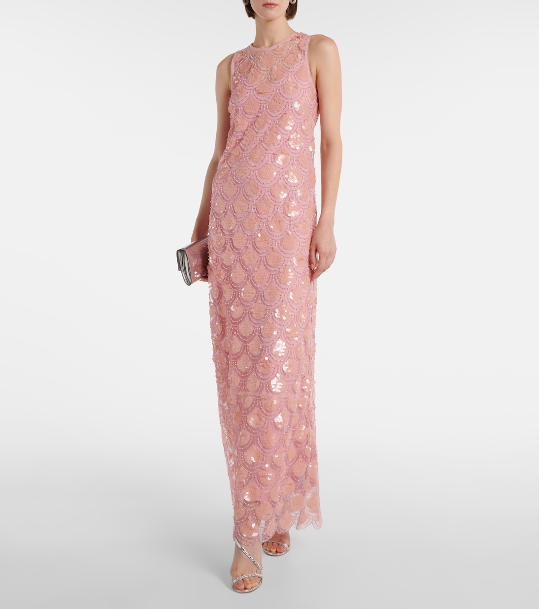 Sequined maxi dress in pink - Rotate | Mytheresa