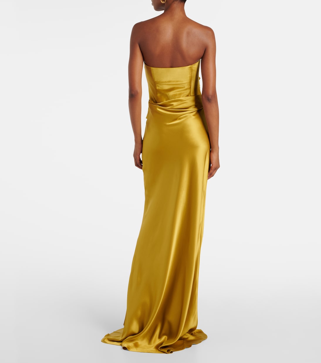 Silk satin bustier gown in yellow - The Sei | Mytheresa