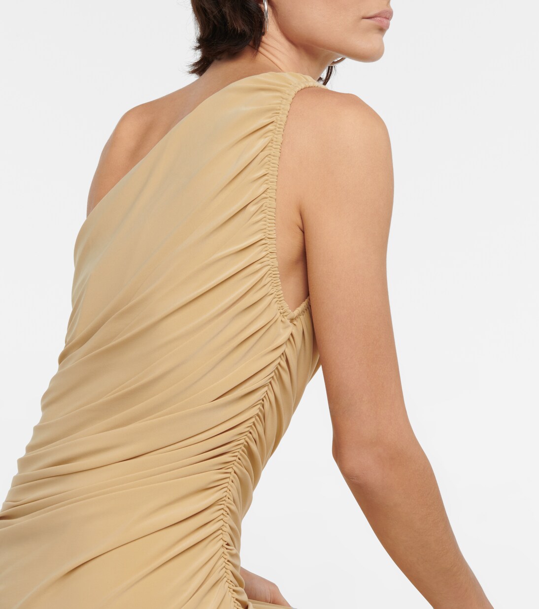 Vestido midi Diana de punto en beige - Norma Kamali | Mytheresa