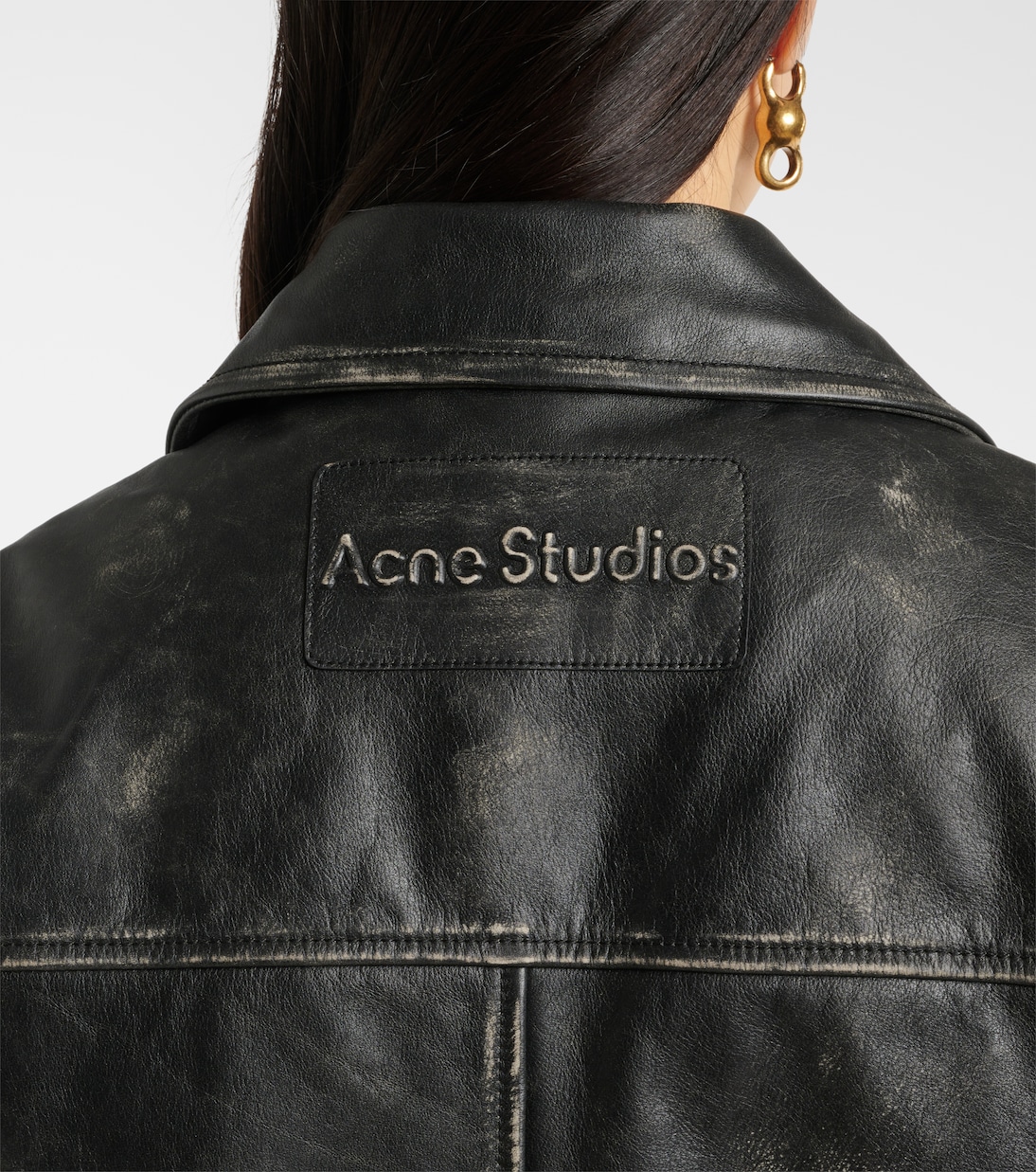 Leather biker jacket in black - Acne Studios | Mytheresa