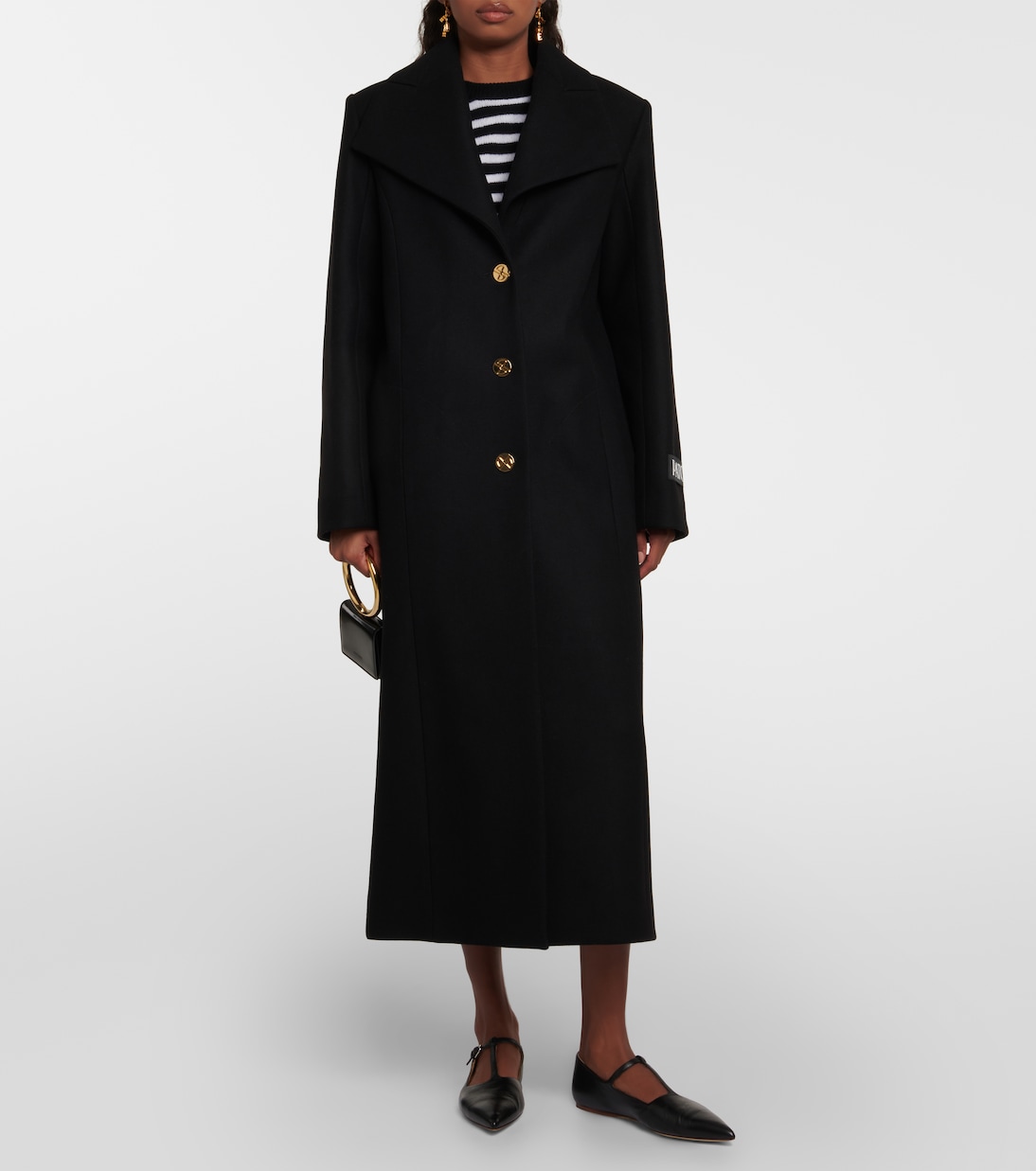 Wool-blend coat in black - Patou | Mytheresa