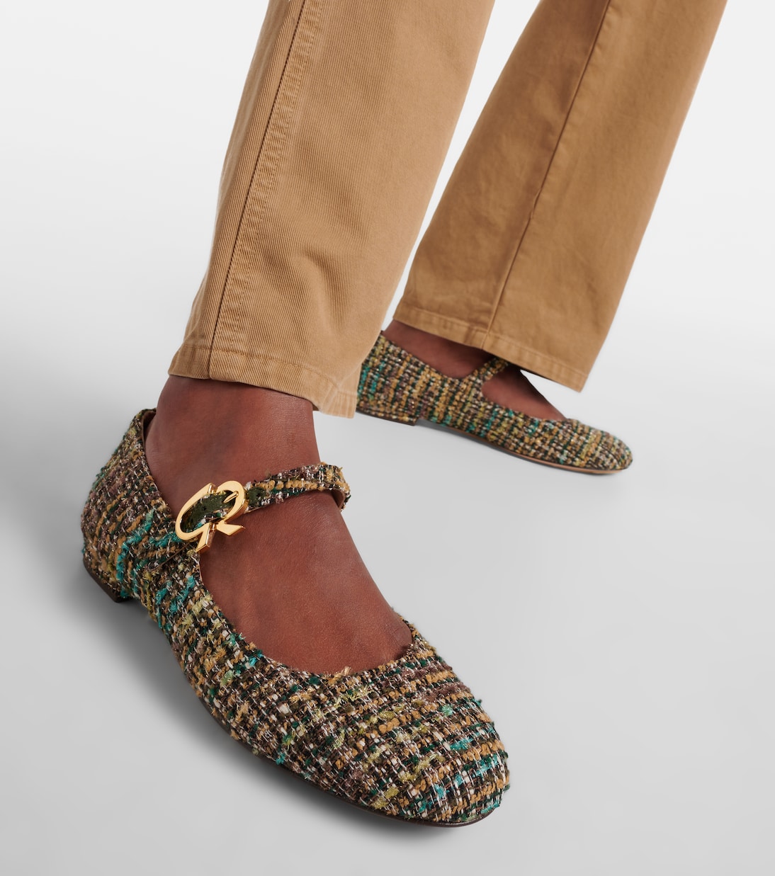 Venezia tweed ballet flats in blue - Gianvito Rossi | Mytheresa