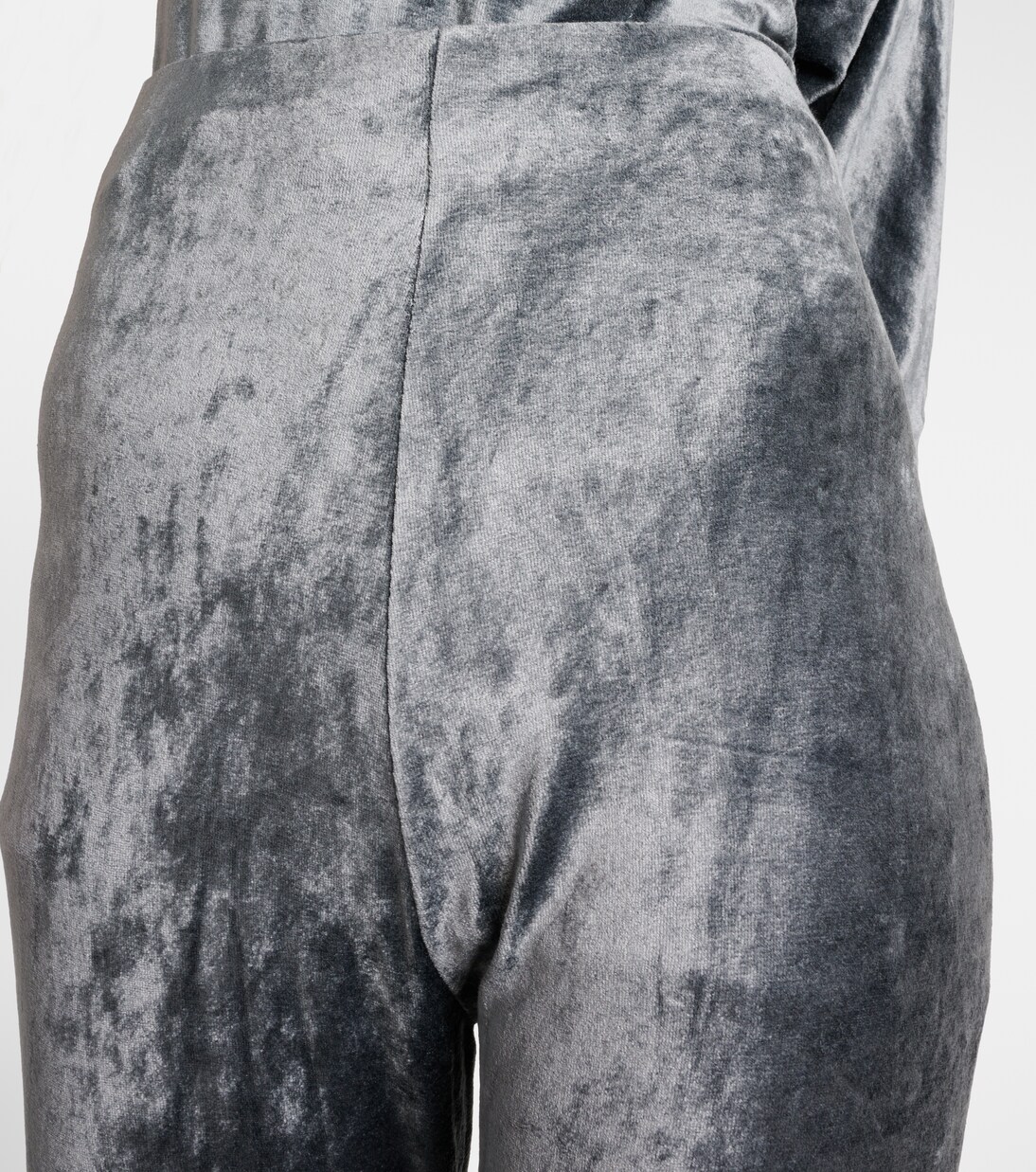 Dirt high-rise velvet flared pants in blue - Rick Owens | Mytheresa