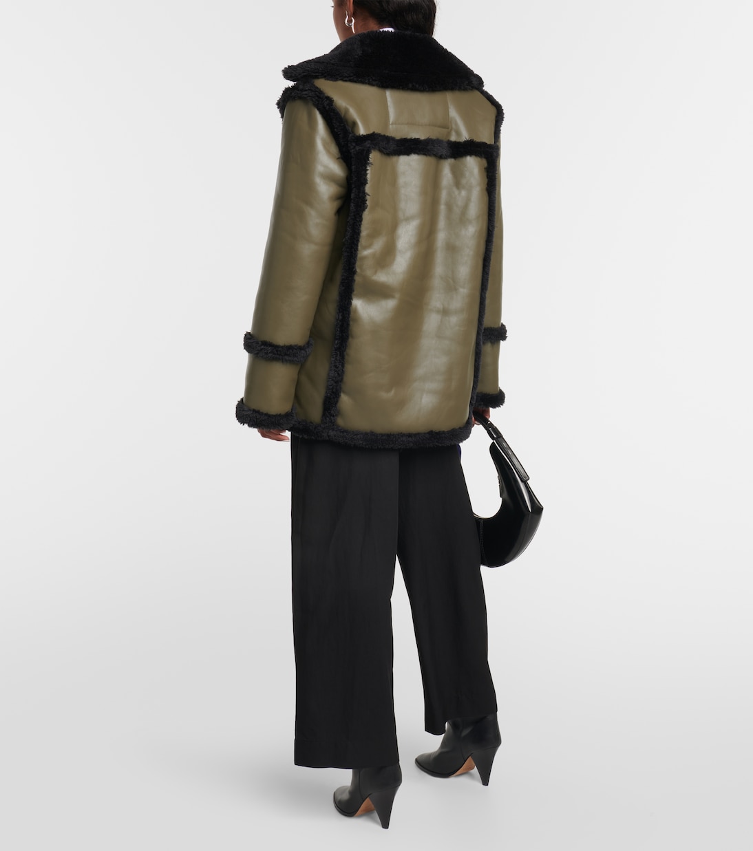 White Label faux shearling-lined jacket in black - Proenza Schouler ...