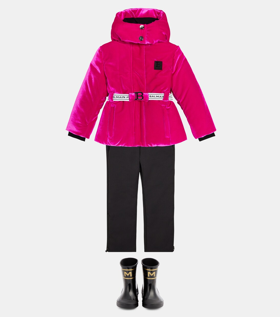 Velvet ski jacket in pink - Balmain Kids | Mytheresa