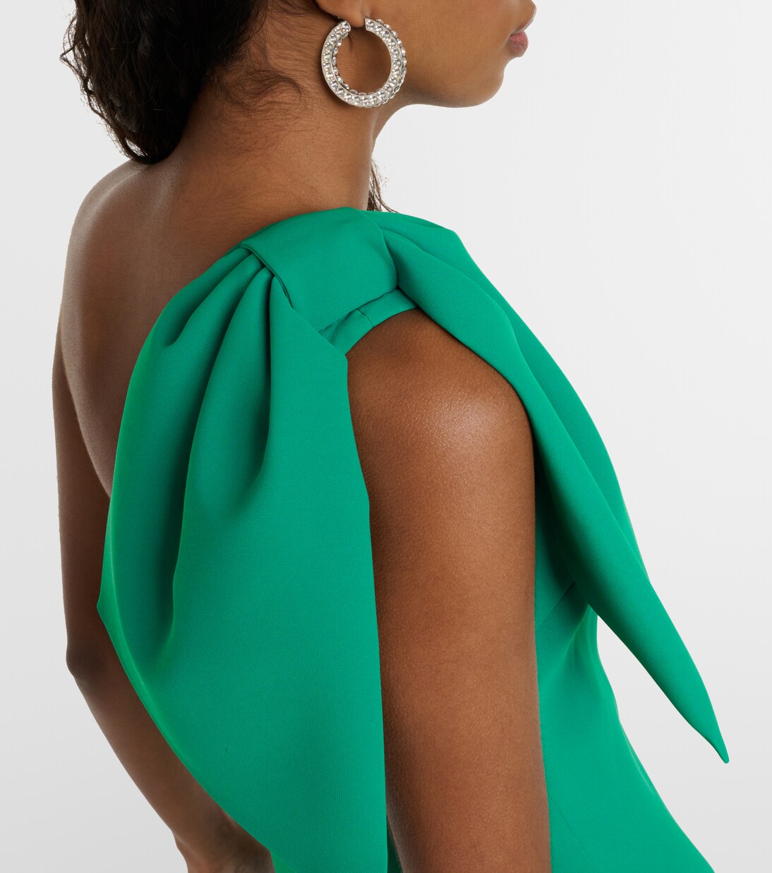 Draped one-shoulder gown in green - Elie Saab | Mytheresa