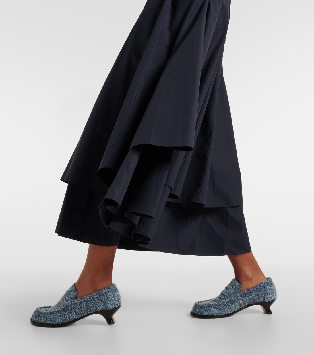 Cotton midi dress in blue - Loewe | Mytheresa