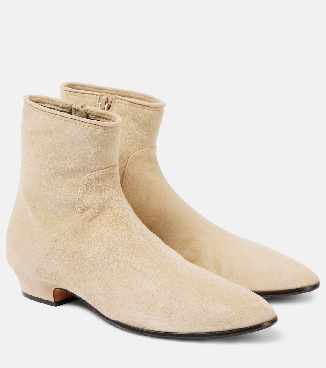 Awar 25 suede ankle boots in beige - The Row | Mytheresa