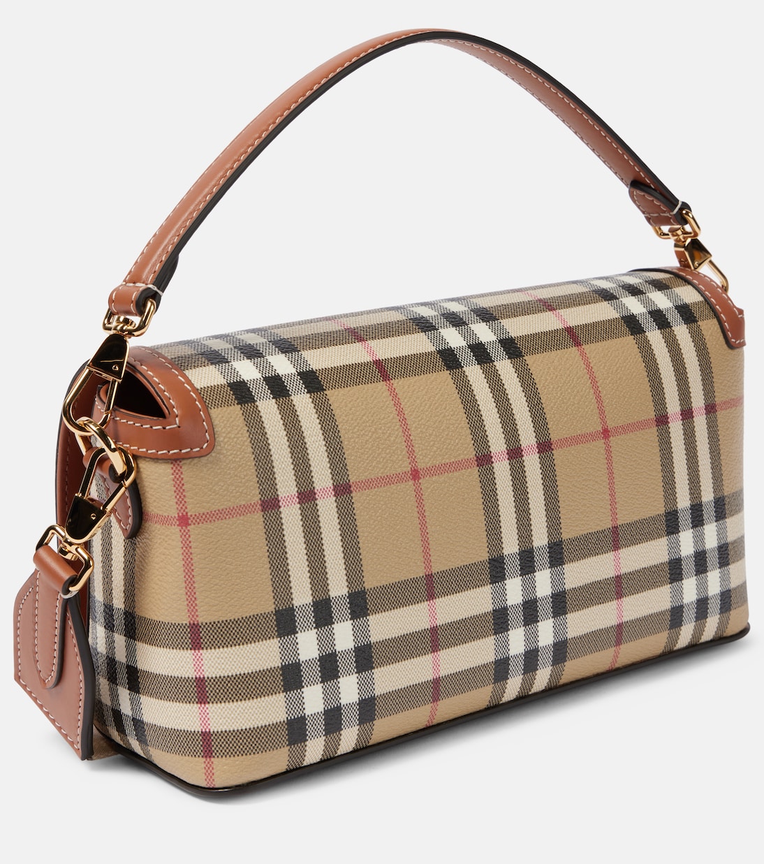 Note Burberry Check Small shoulder bag in beige - Burberry | Mytheresa