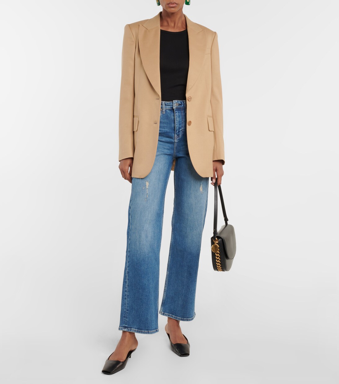 High-rise boyfriend jeans in blue - AG Jeans | Mytheresa