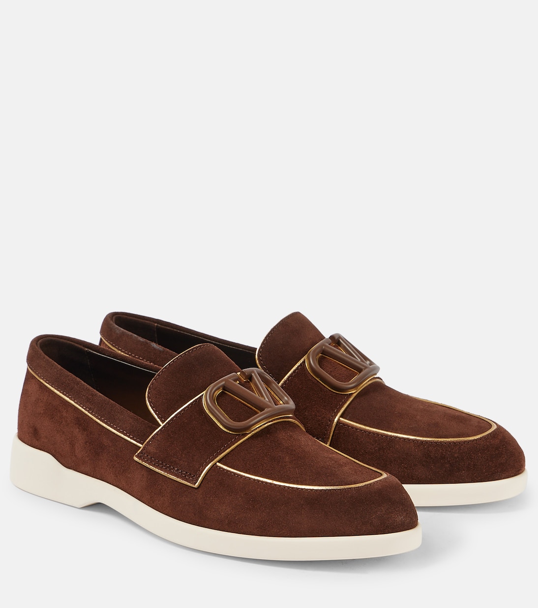 Leisure Flows VLogo Signature suede loafers in brown - Valentino ...