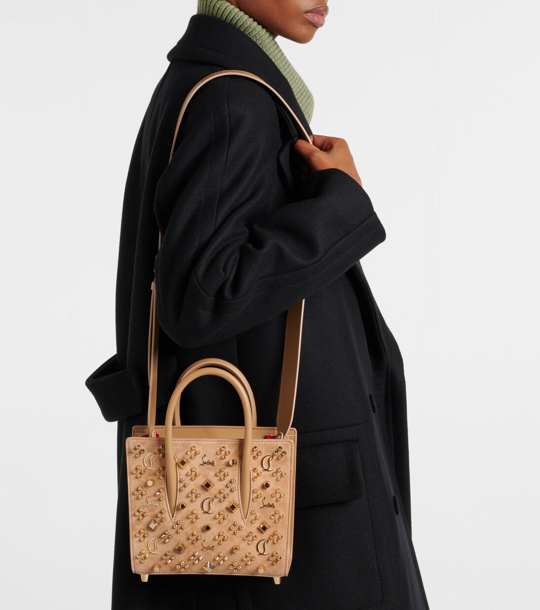 Paloma Mini studded leather tote bag in brown - Christian Louboutin ...