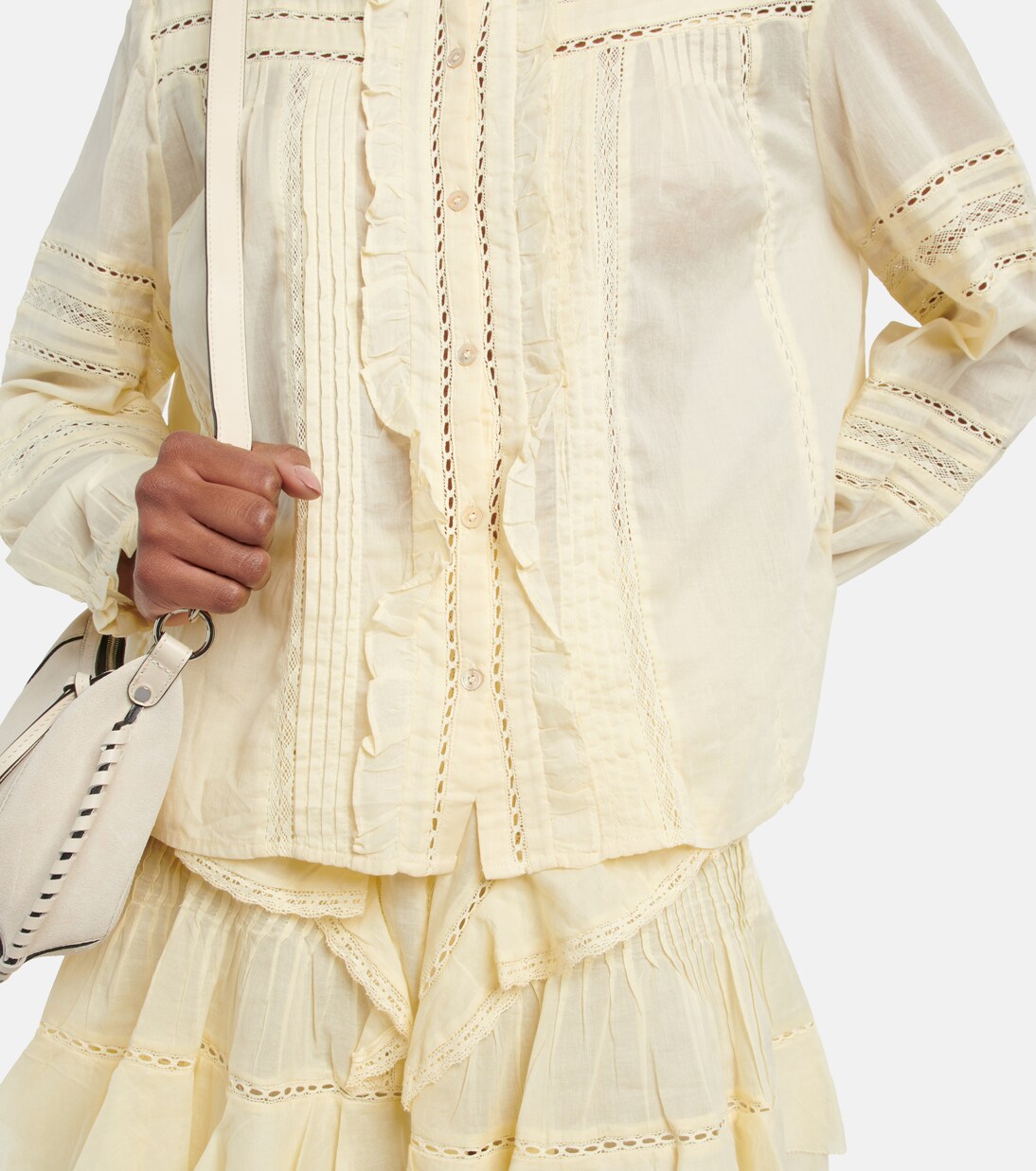 Metina ruffled cotton blouse in yellow - Marant Etoile | Mytheresa