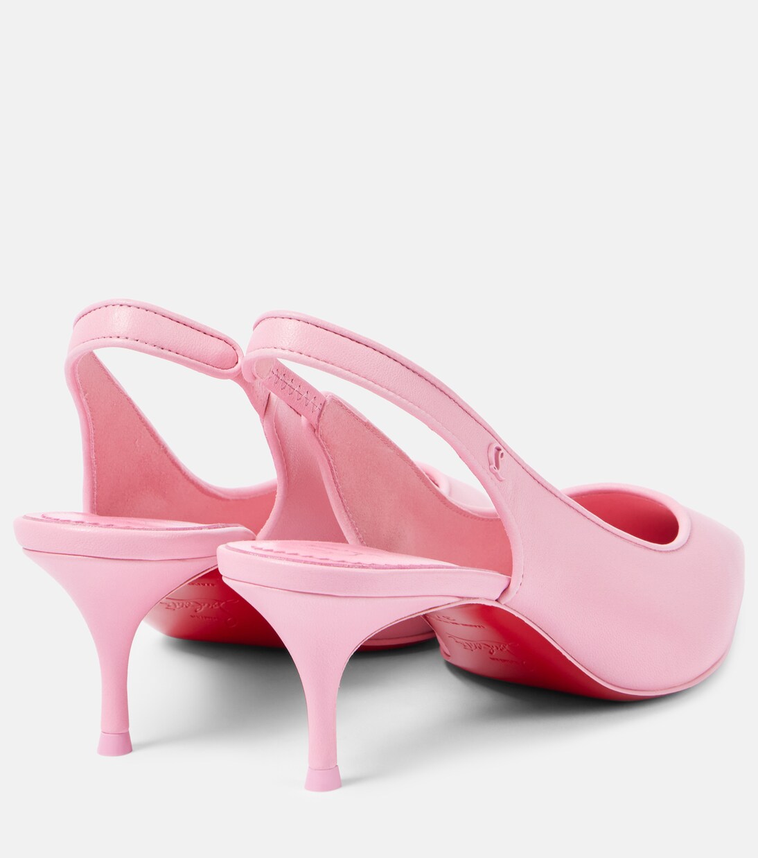 Sporty Kate 55 leather slingback pumps in pink - Christian Louboutin ...
