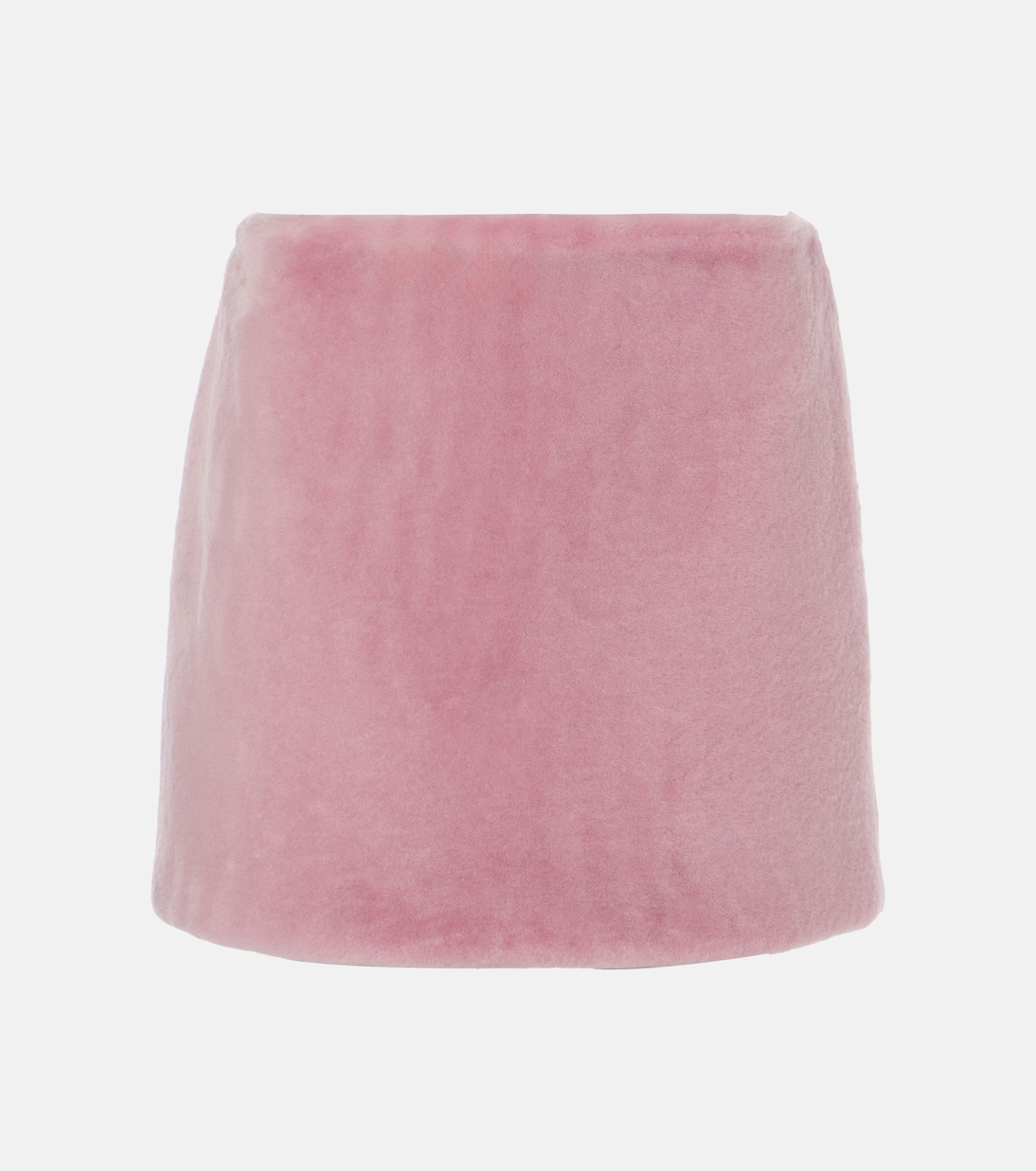 Shearling miniskirt in pink - Prada | Mytheresa