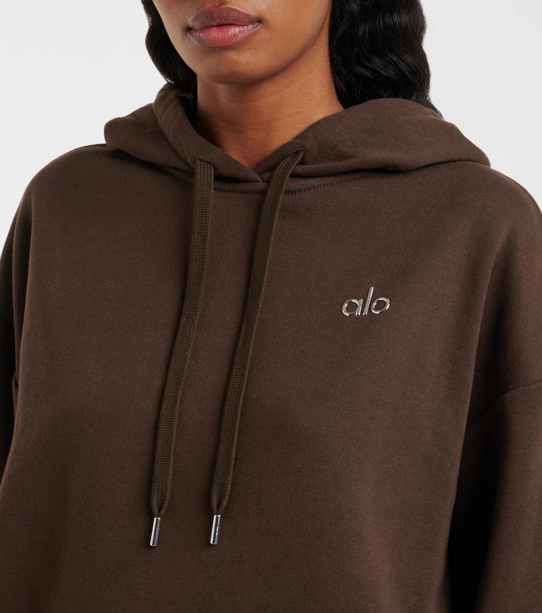 Accolade cotton-blend hoodie in brown - Alo Yoga | Mytheresa