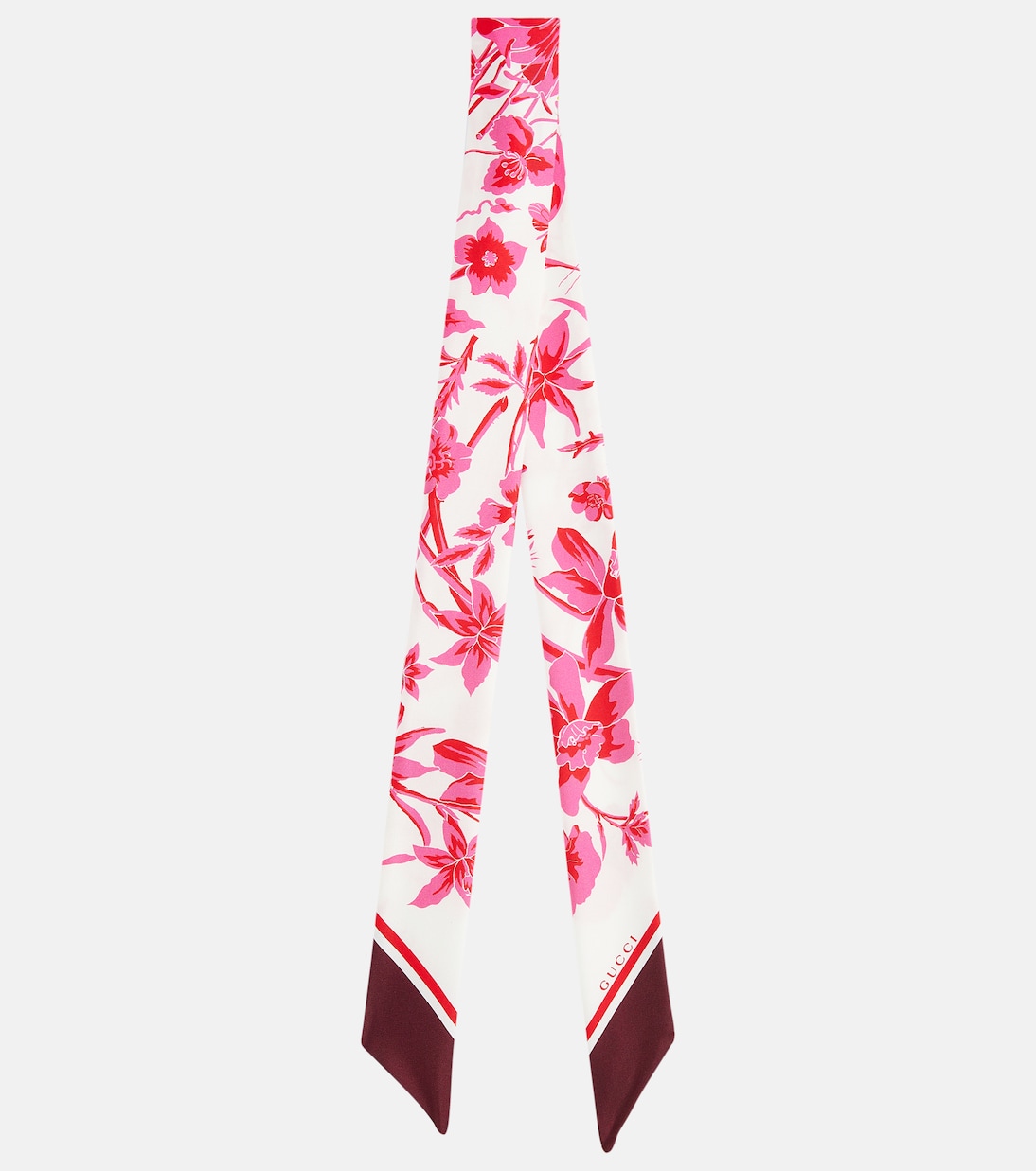 Floral silk scarf in pink - Gucci | Mytheresa