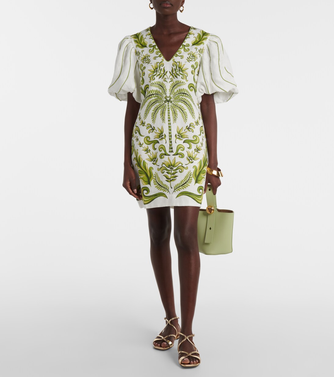 Milani Off-White printed linen minidress in white - Farm Rio | Mytheresa