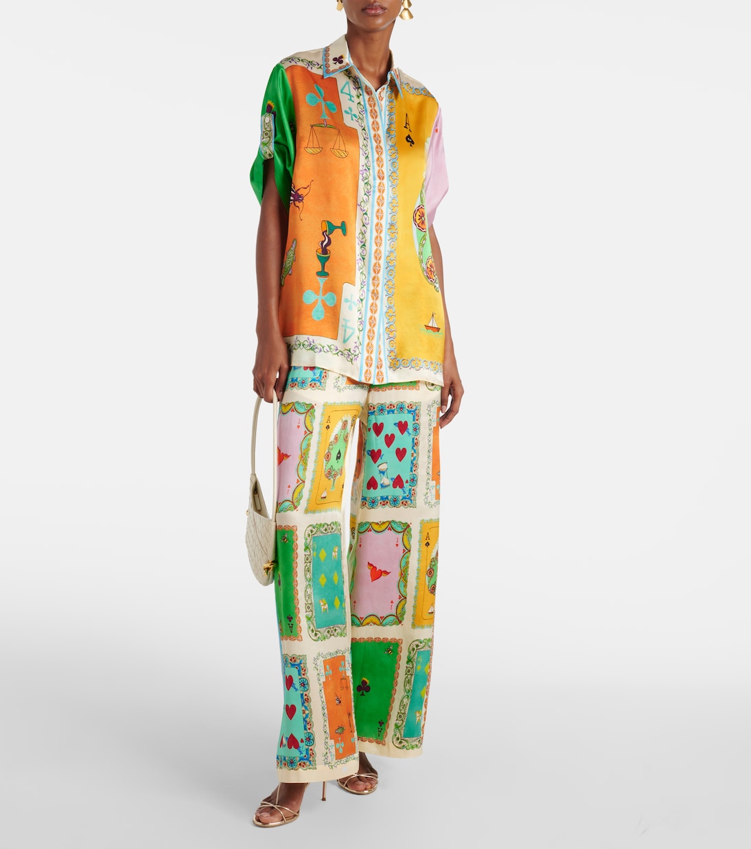 Rummy printed silk satin shirt in multicoloured - Alemais | Mytheresa