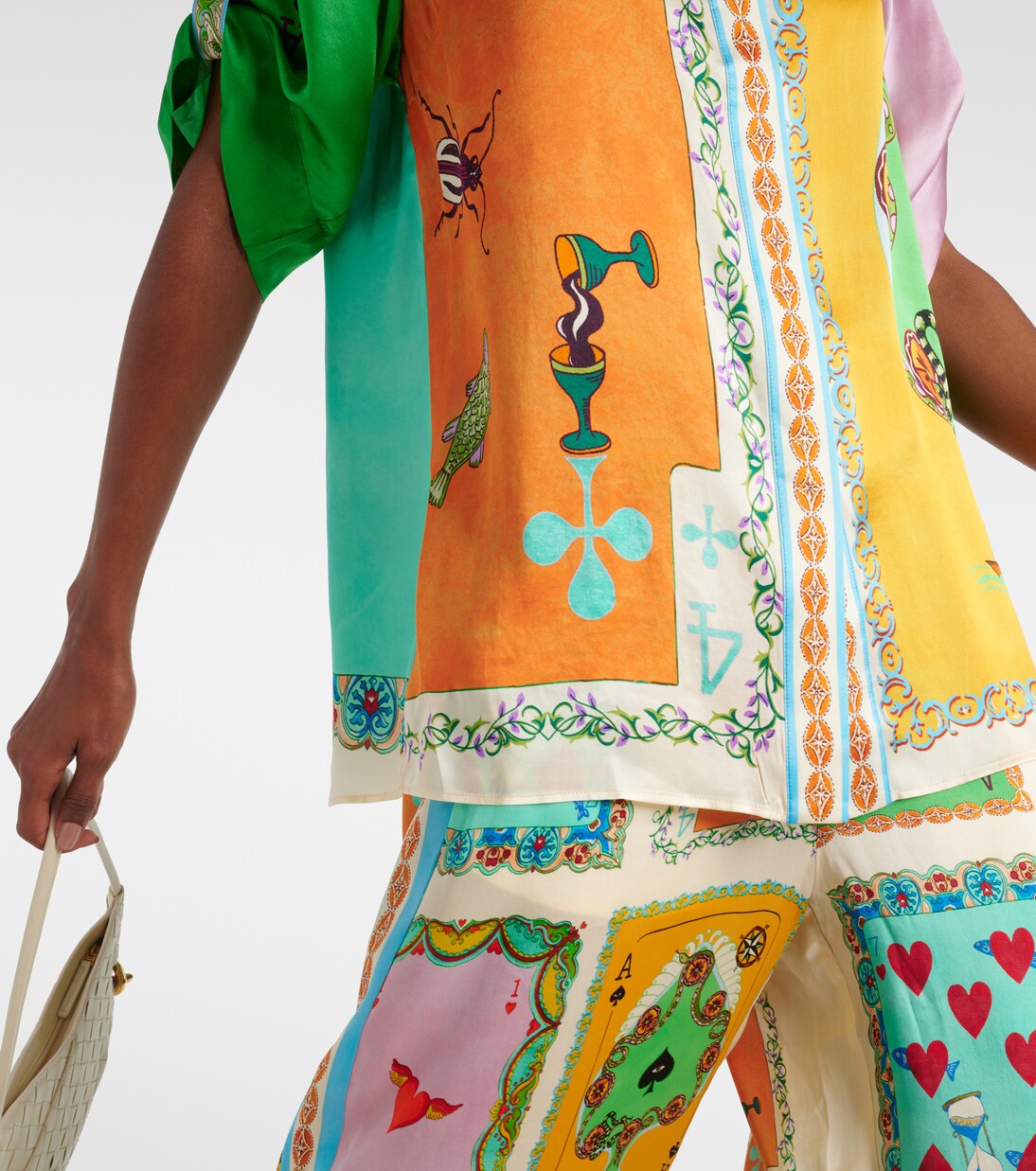 Rummy printed silk satin shirt in multicoloured - Alemais | Mytheresa