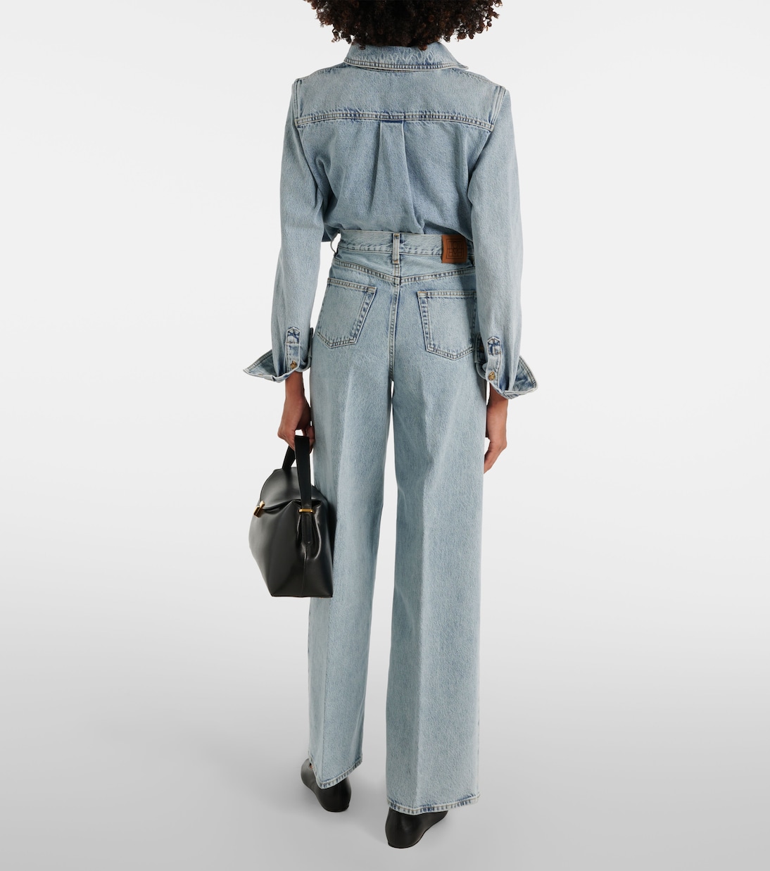 High Rise Wide Leg Jeans In Blue Toteme Mytheresa