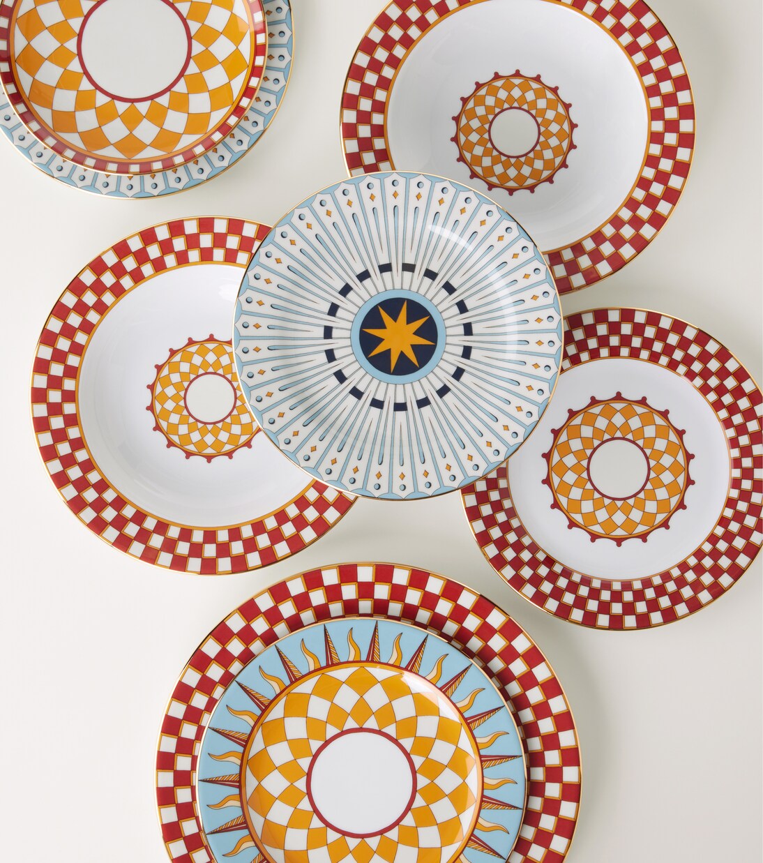Apollo set of 2 porcelain dessert plates in multicoloured - La Double J ...